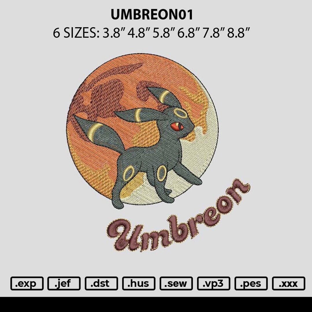 Umbreon Embroidery Design - Etsy