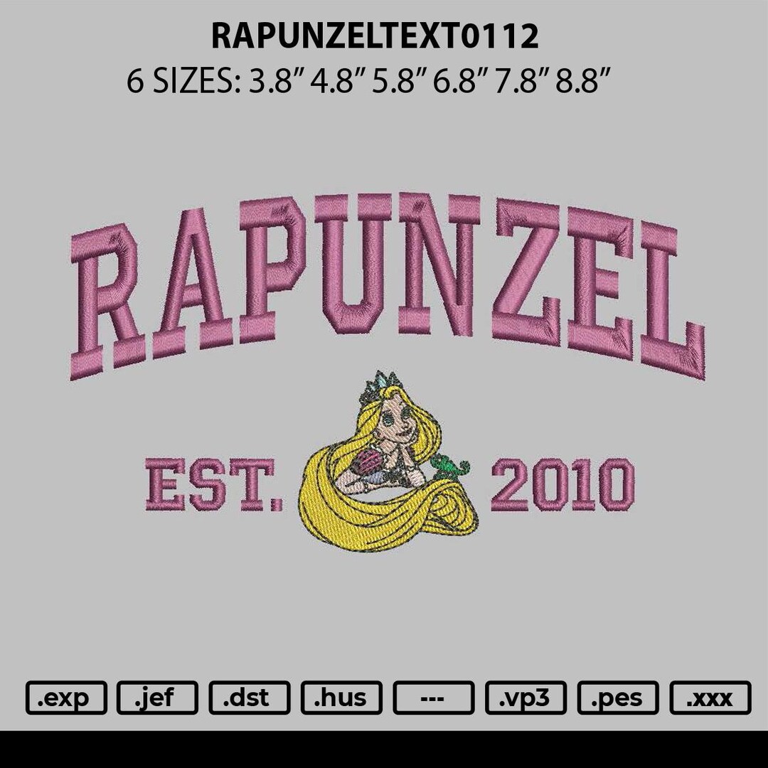 Rapunzel Embroidery Design - Etsy