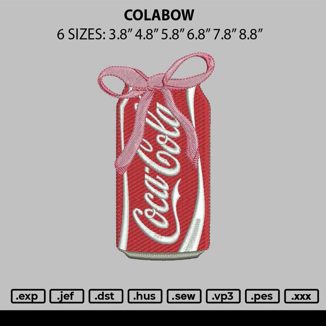 Coca_cola_bow Embroidery Design - Etsy