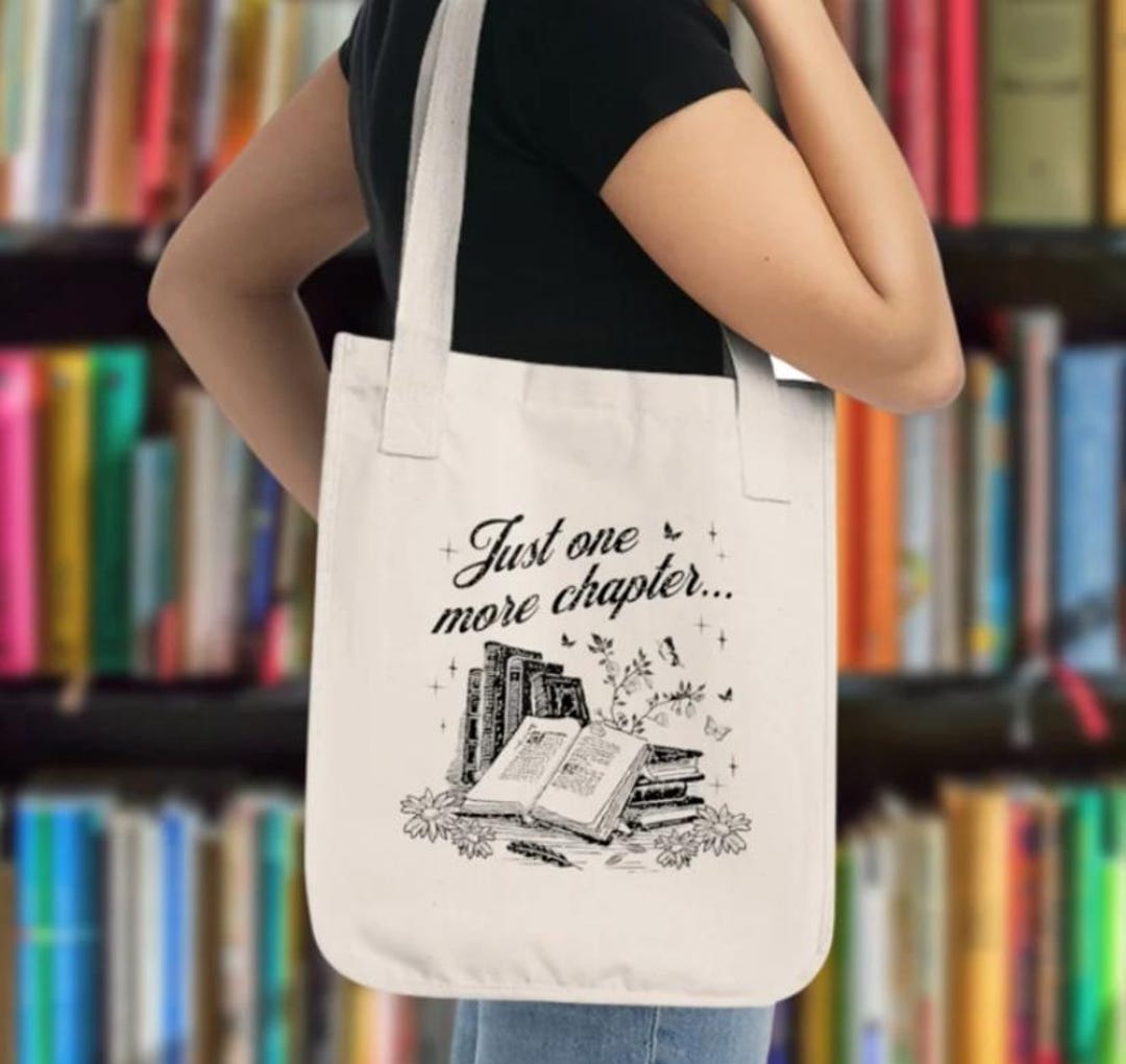 Book Tote Bag Bookish Canvas Tote Bag for Book Lovers Gift Reading Just ...