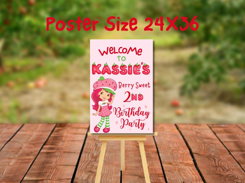 Made-to-order Digital Welcome Poster| Strawberry Shortcake Berry Sweet ...
