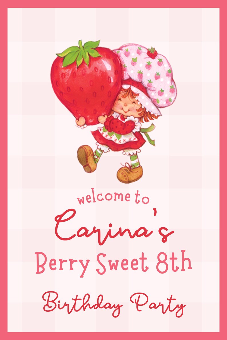Made-to-order Digital Welcome Poster| Strawberry Vintage Shortcake ...