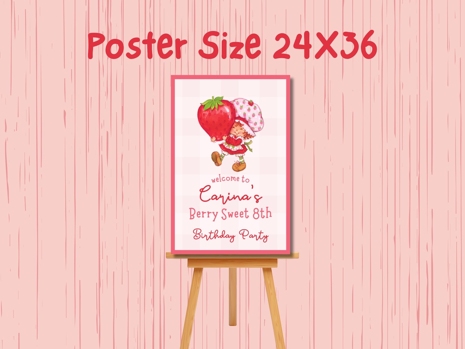 Made-to-order Digital Welcome Poster| Strawberry Vintage Shortcake ...