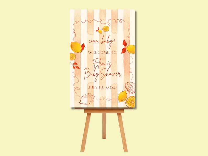 Made-to-order Digital Welcome Poster| Italian Lemon Citrus Theme Baby ...