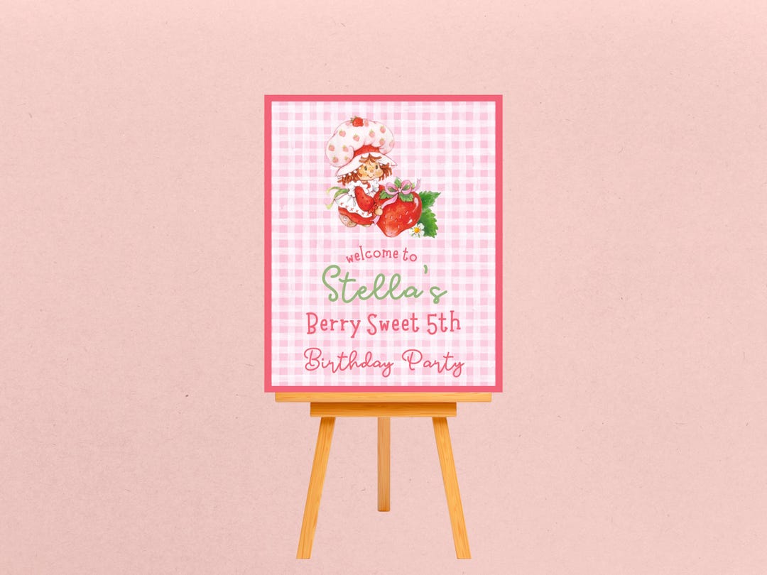 Made-to-order Digital Welcome Poster| Strawberry Vintage Shortcake ...