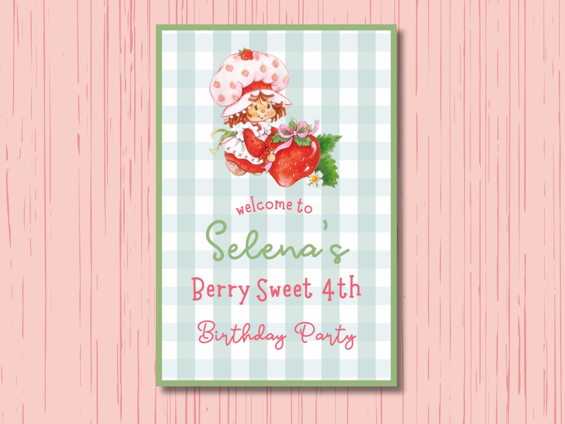 Made-to-order Digital Welcome Poster| Strawberry Vintage Shortcake ...