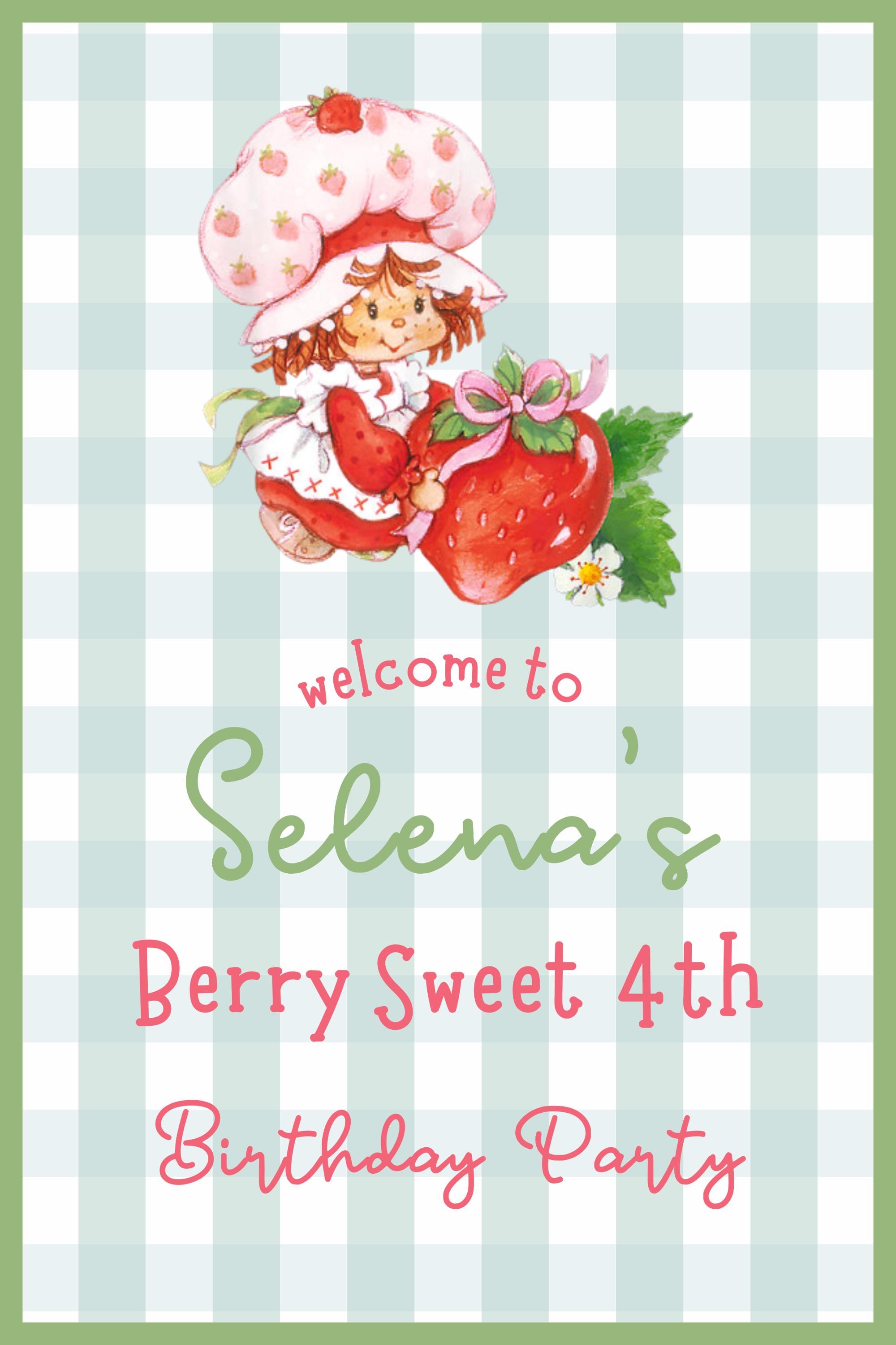 Made-to-order Digital Welcome Poster| Strawberry Vintage Shortcake ...