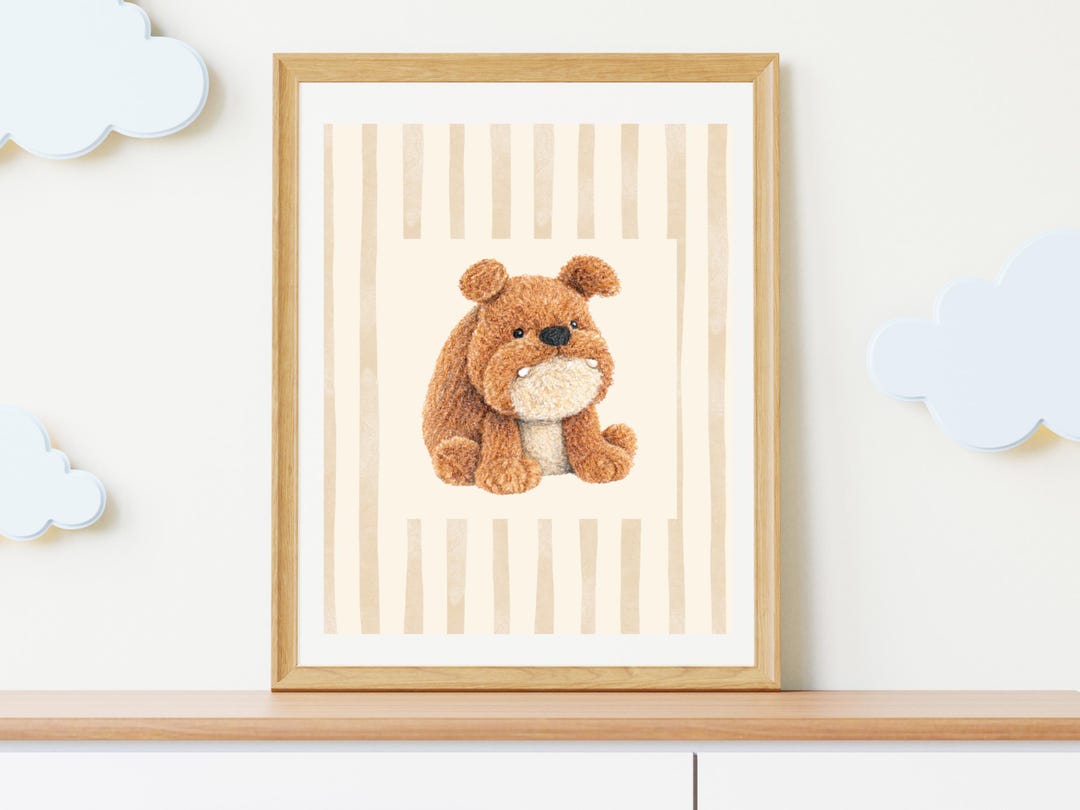 Instant Download Wall Art | Pastel Jellycat Inspired Bull Dog - Etsy