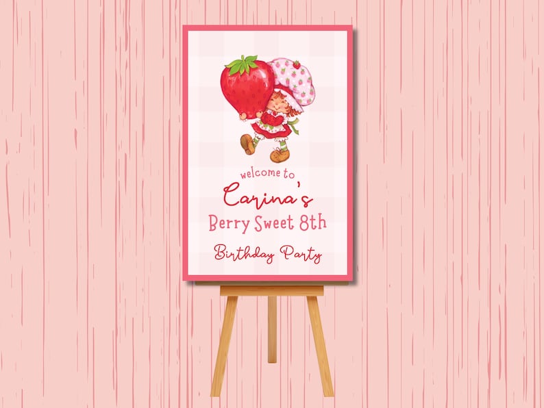 Made-to-order Digital Welcome Poster| Strawberry Vintage Shortcake ...