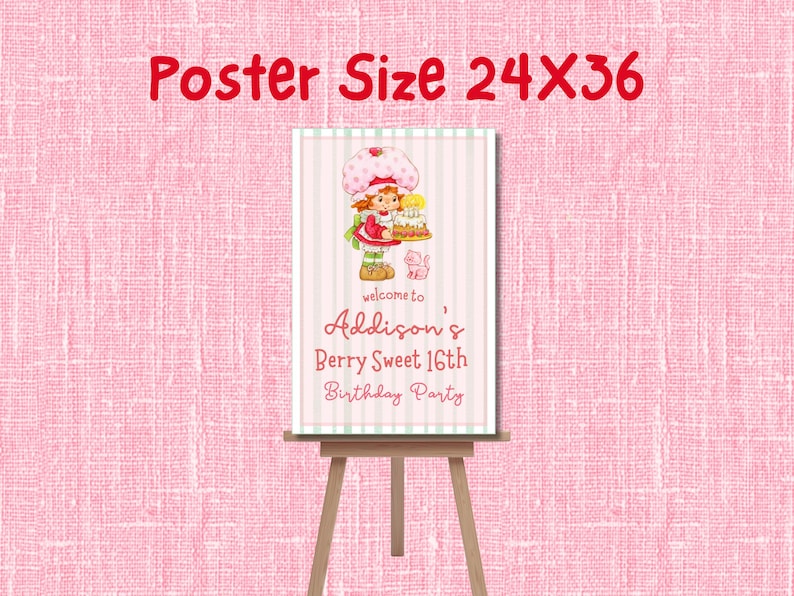 Made-to-order Digital Welcome Poster| Vintage Strawberry Shortcake ...