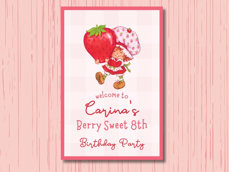 Made-to-order Digital Welcome Poster| Strawberry Vintage Shortcake ...