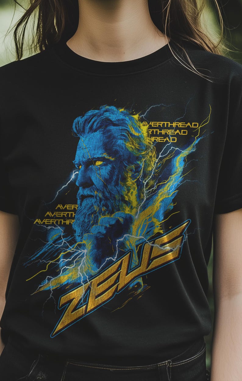Zeus Graphic Tee Greek Mythology, King of Olympus T-shirt, Lightning ...