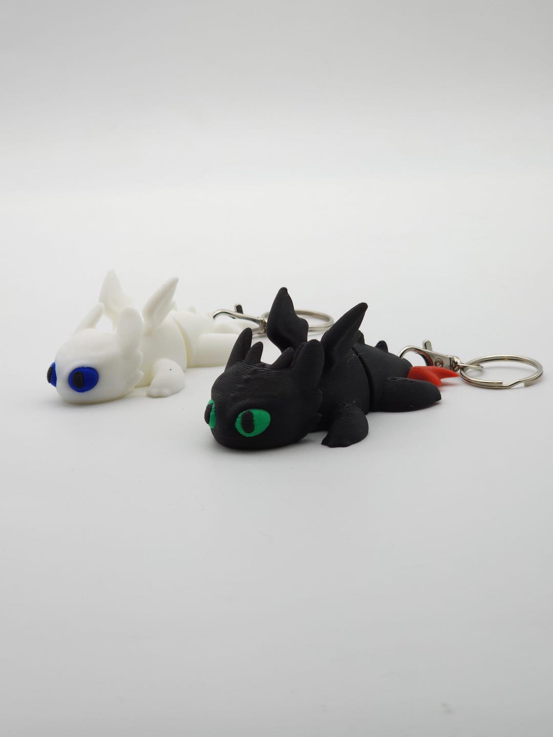 Light and Dark Fury 3d Printed Key Chains, Dragons, Ket Chains ...