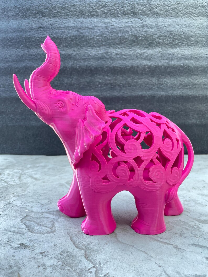 Lucky Infinity Elephant Ornate Decor - Custom Colors Available - Glow ...