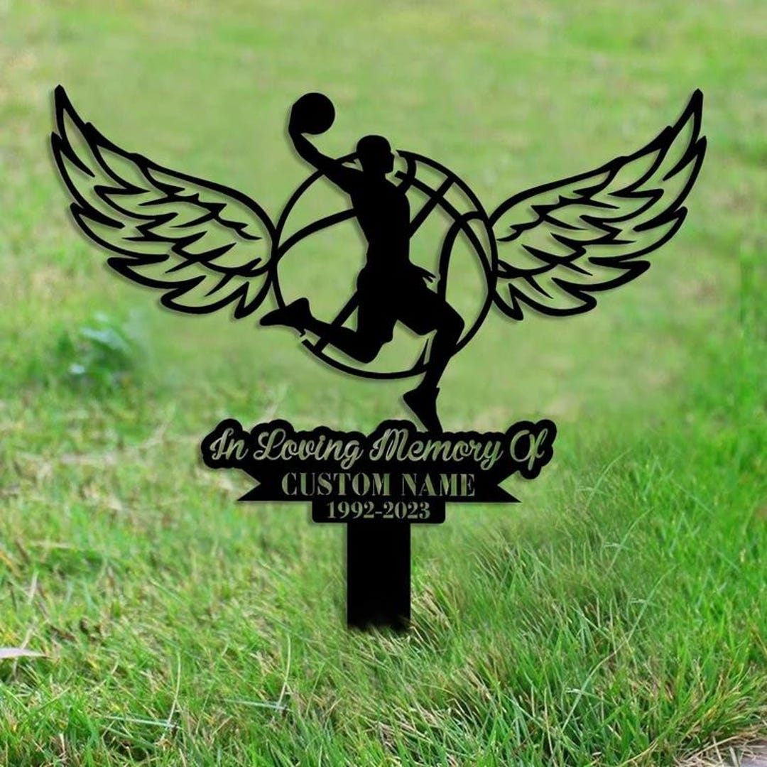 Basketball Memorial Plaque Stake, Sports Memorial for Garve, Grave ...