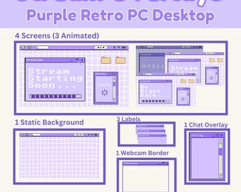 Animated Blue Retro PC Stream Overlays | Streamlabs Twitch OBS ...