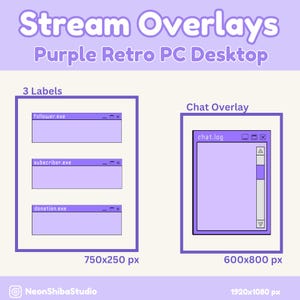 Animated Purple Retro PC Stream Overlay | Streamlabs Twitch OBS ...