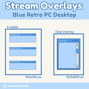 Animated Blue Retro PC Stream Overlays | Streamlabs Twitch OBS ...