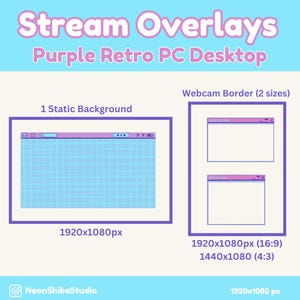 Animated Neon Retro PC Stream Overlay Streamlabs Twitch OBS Background ...