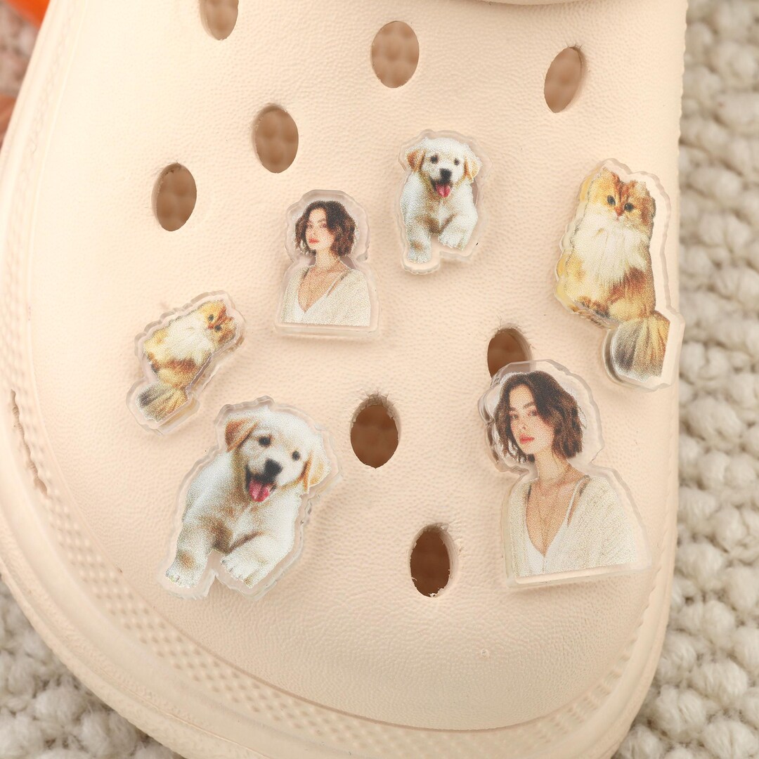 Custom Acrylic Shoe Charms With Photo Logo Personalized DIY Shoe Pins ...