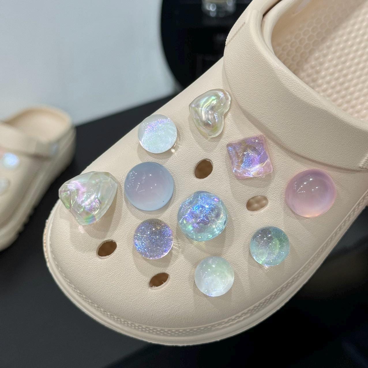 Set of 20 Pastel Jelly Shimmer Shoe Charms Dazzling Gem Summer Winter ...