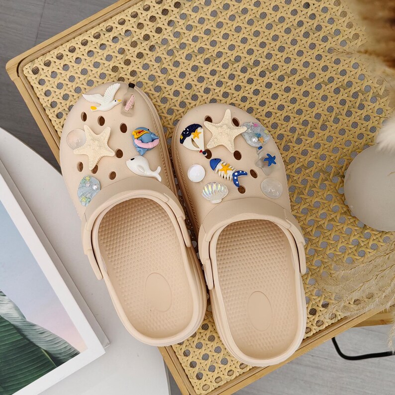 Set of 15 Seashell Starry Sky Shoe Charms Coastal Themed Decor for ...