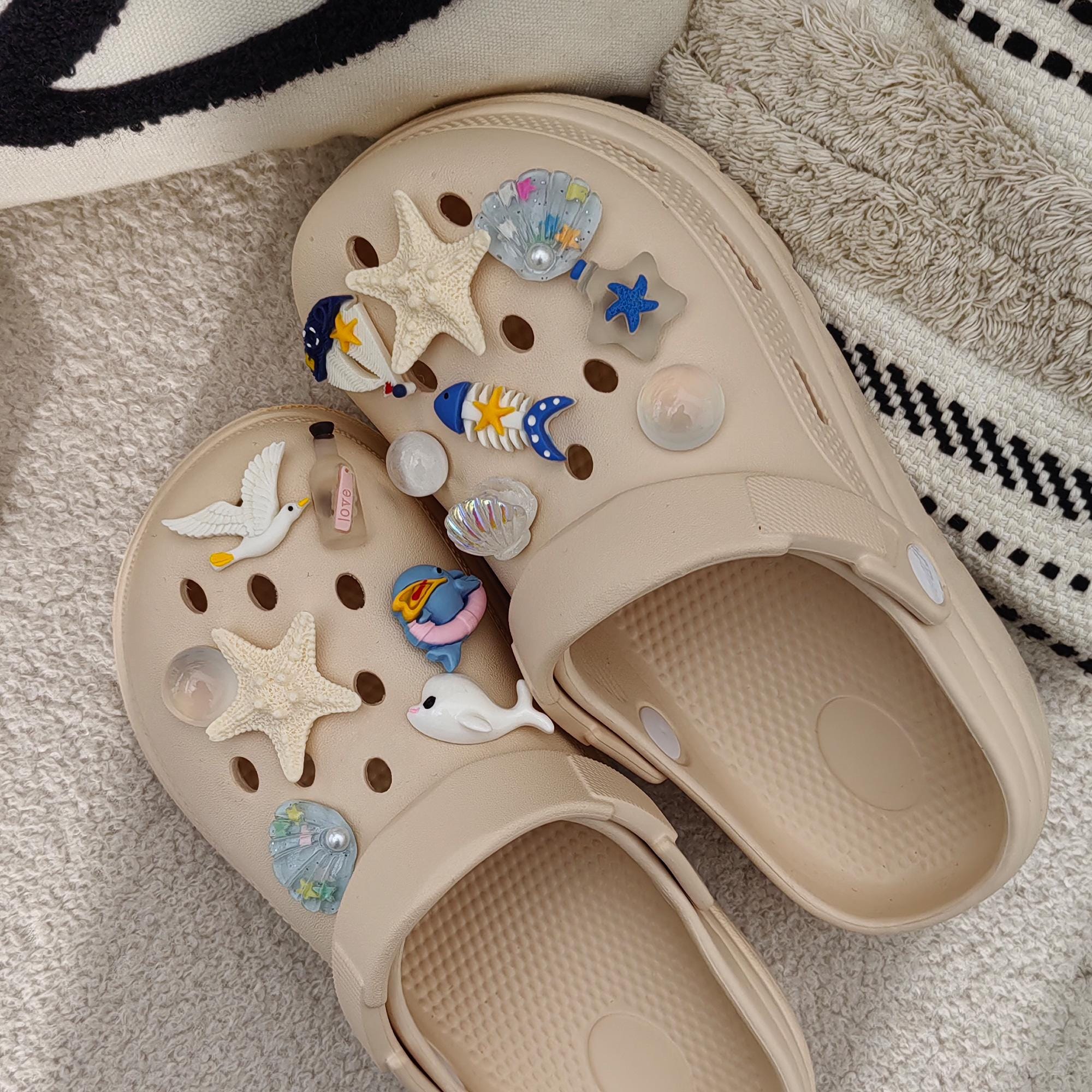 Set of 15 Seashell Starry Sky Shoe Charms Coastal Themed Decor for ...