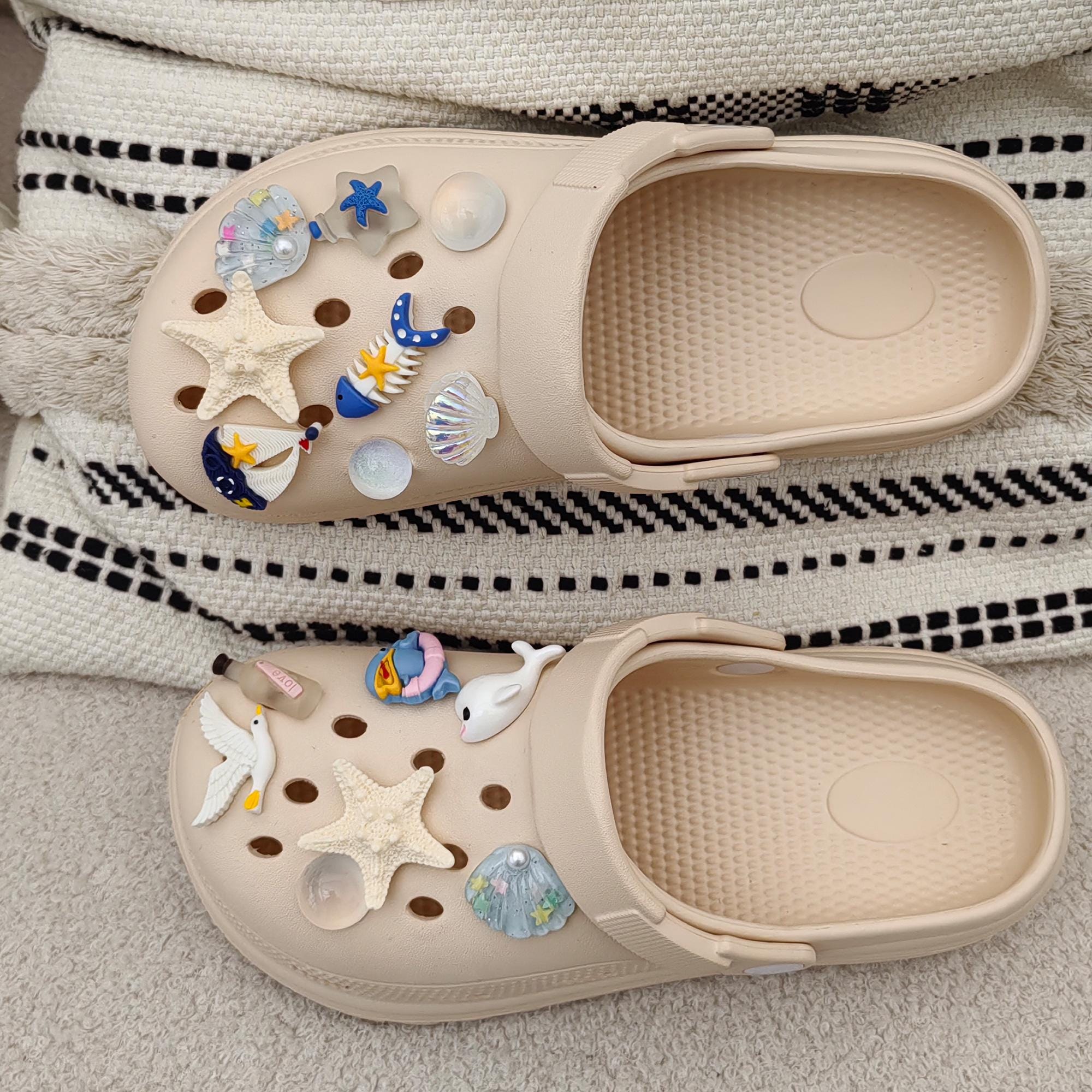 Set of 15 Seashell Starry Sky Shoe Charms Coastal Themed Decor for ...