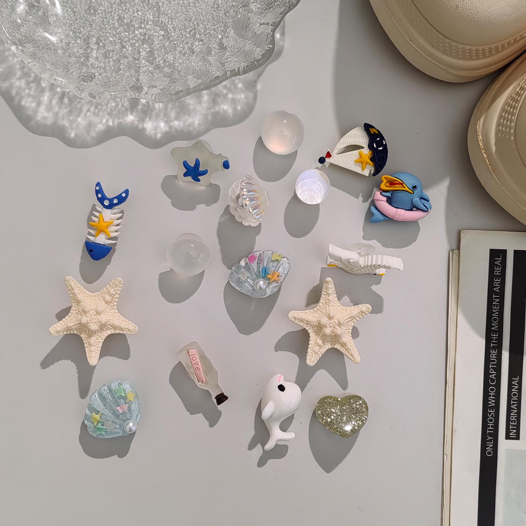 Set of 15 Seashell Starry Sky Shoe Charms Coastal Themed Decor for ...