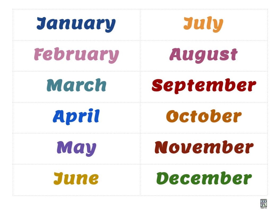 Planner Labels Months Full and Abbreviated Pastel Rainbow Color ...
