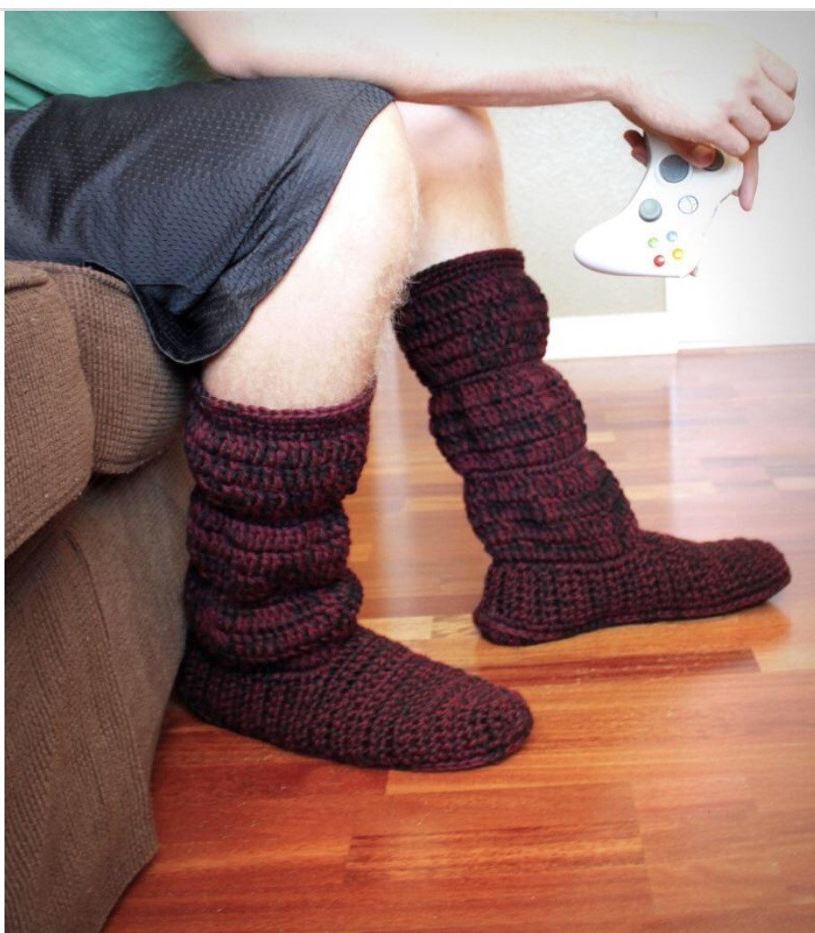 Crochet pattern mens slipper boots sizes 8-15 DIGITAL | Etsy