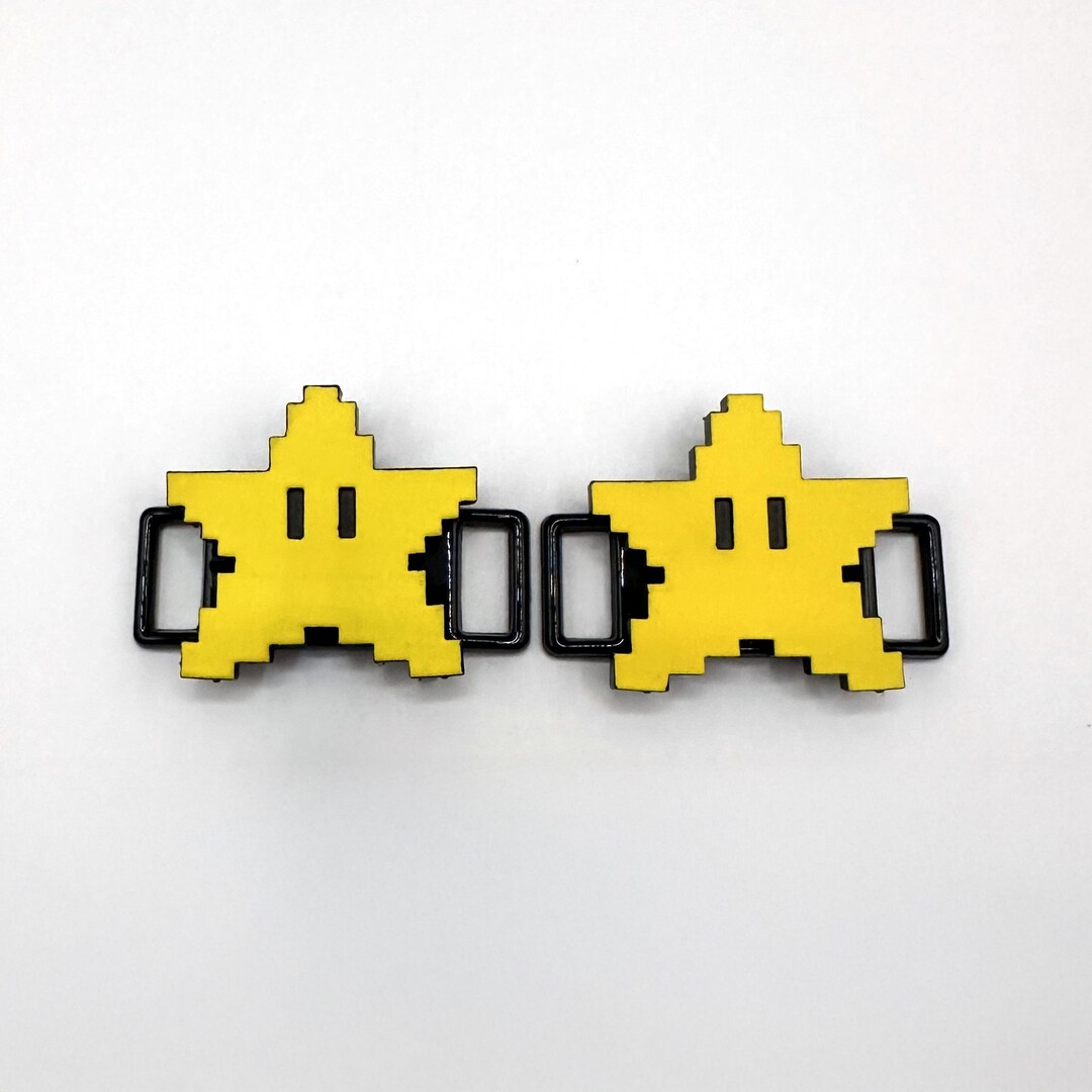 Super Mario Power Star Lace Locks, Super Mario Star Shoelace Charms ...