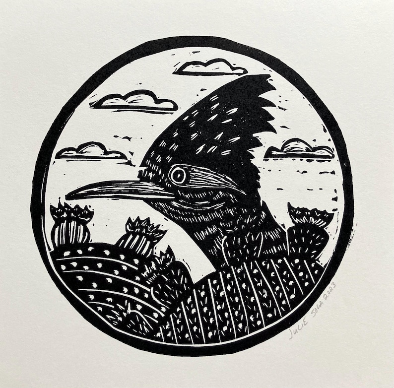 Cactus and Roadrunner - Etsy