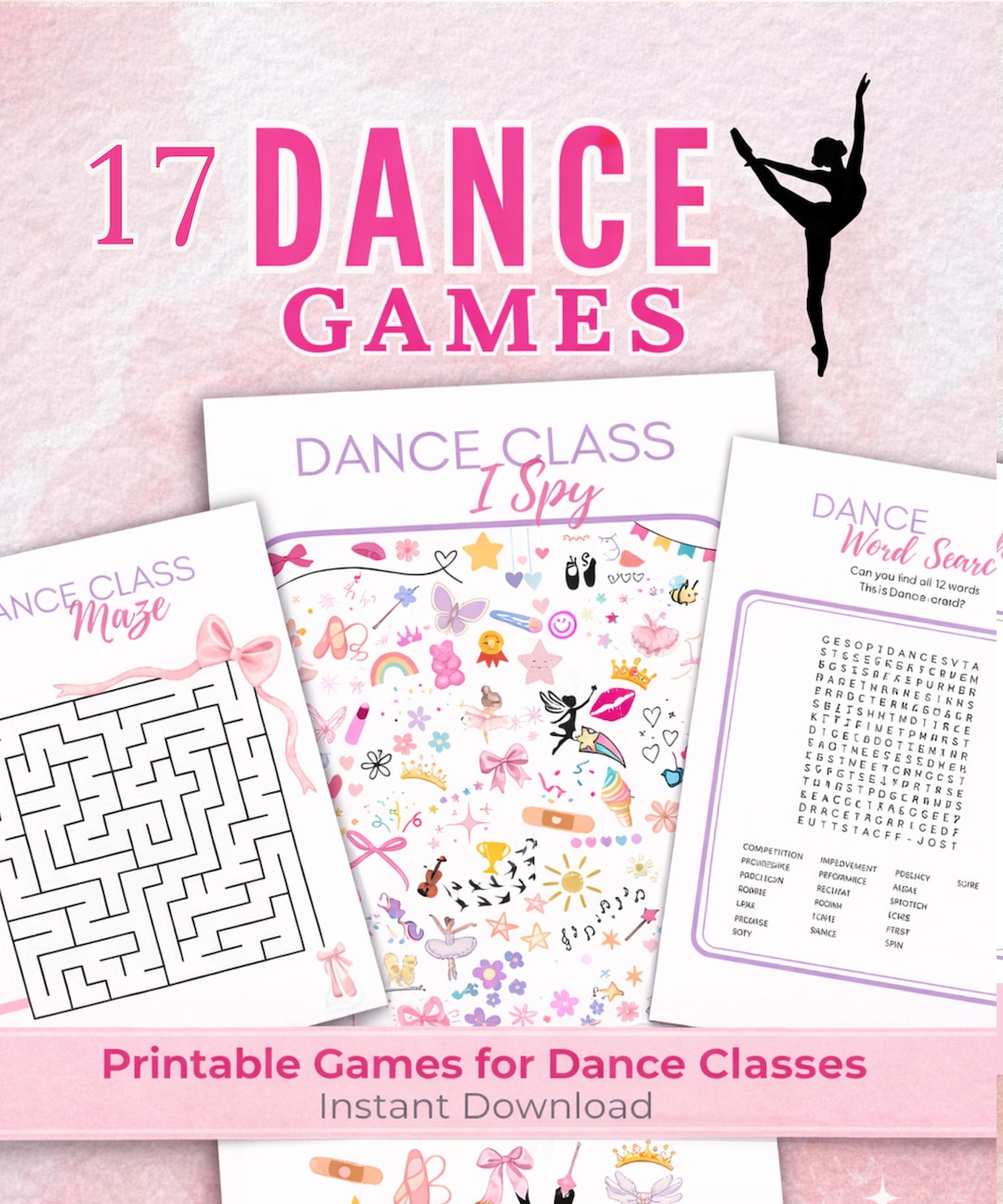 Dance Games Printable Bundle – Fun Activities for Dance Classes ...