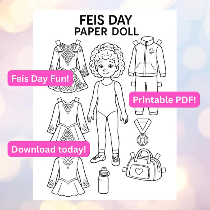 Irish Dance Paper Doll With Dresses (PDF Pattern) - Etsy
