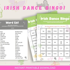 Irish Dance Bingo Game - Etsy