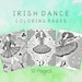 10 Irish Dance Coloring Pages - Etsy