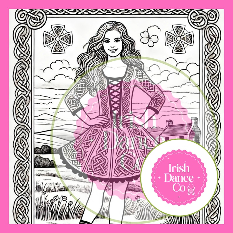 10 Irish Dance Coloring Pages - Etsy