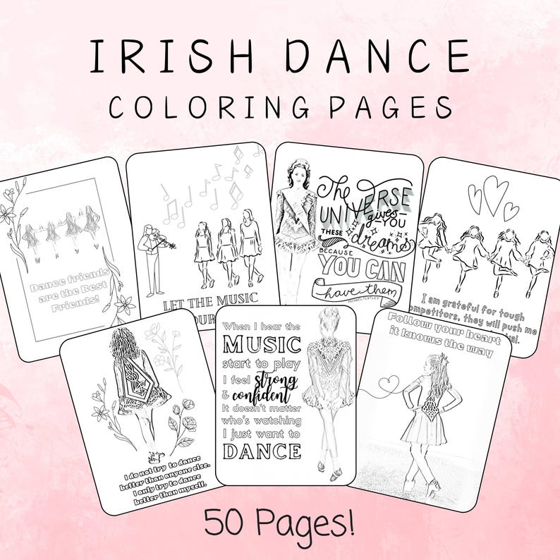 50 Irish Dance Coloring Pages | Print on Demand | Kids Activities ...