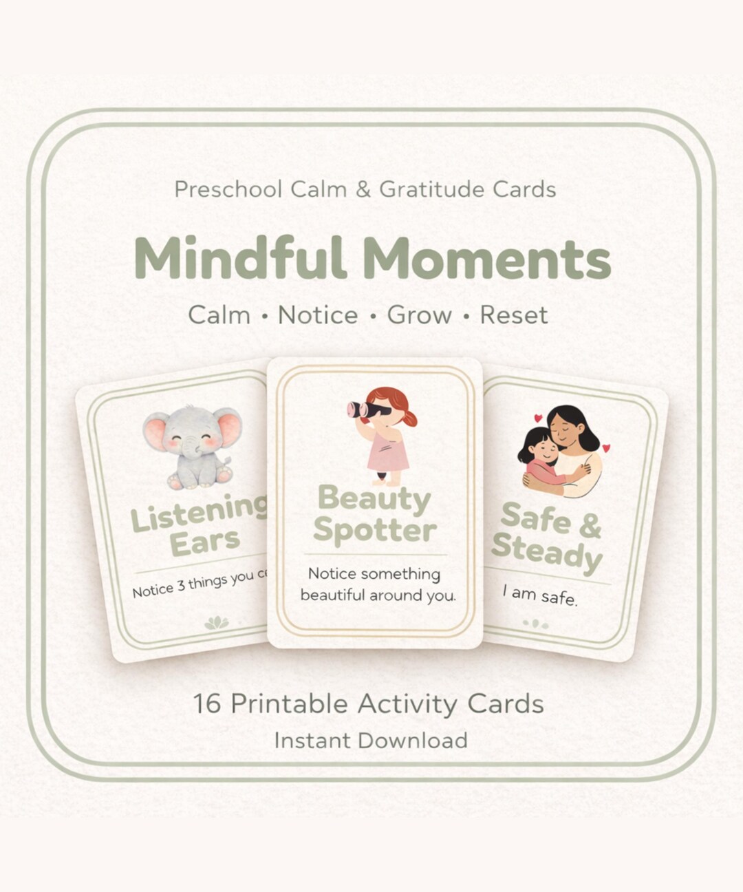 Mindfulness Cards for Kids | Preschool Calm & Gratitude Activity ...