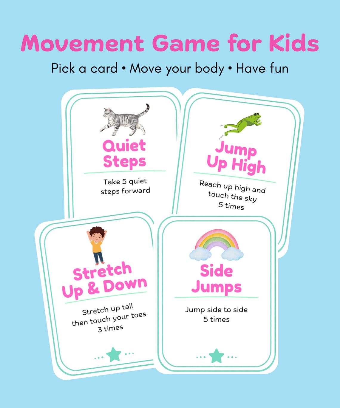 Indoor Movement Games for Kids | Printable Active Play Cards | Brain ...