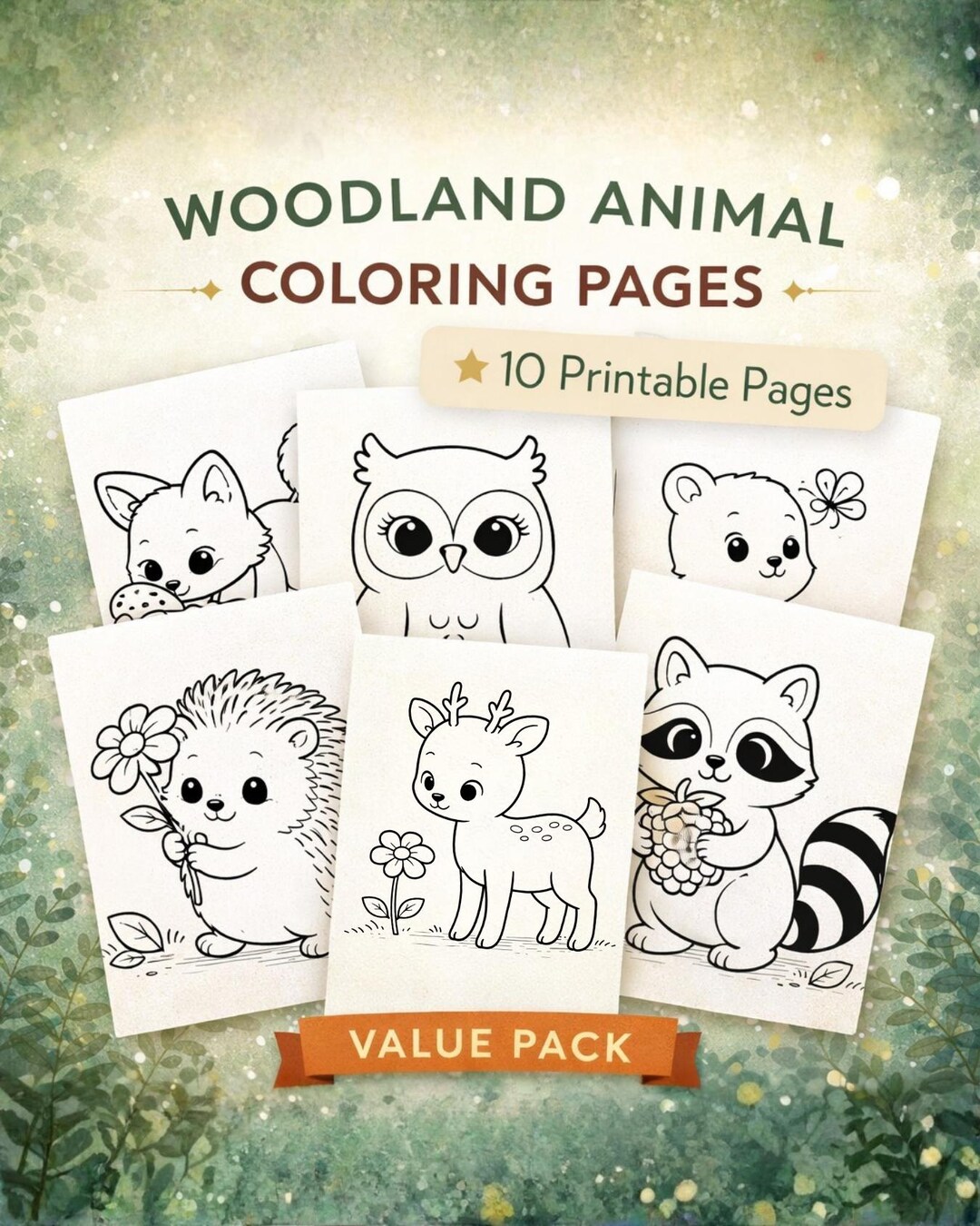 Woodland Animal Coloring Pages | 10 Forest Creatures Printable Activity ...
