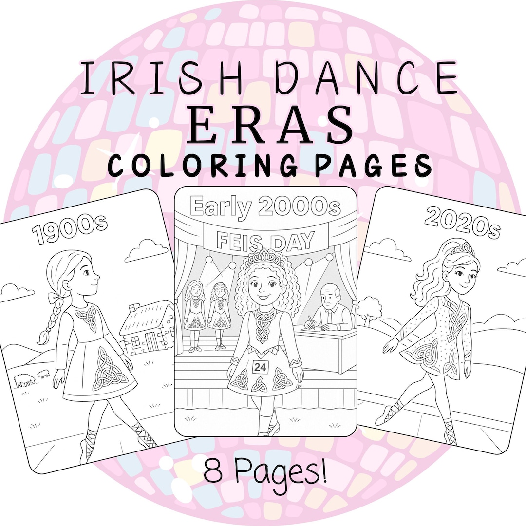 Irish Dance Coloring Pages | Solo Dress Eras 1900s–2020s | Design Your ...