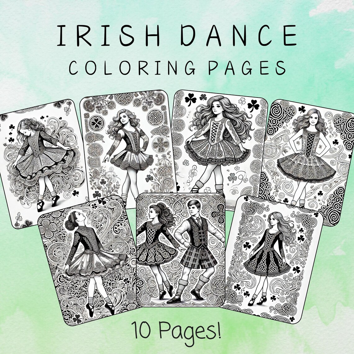 Irish Dance Coloring Pages | Print on Demand - Etsy