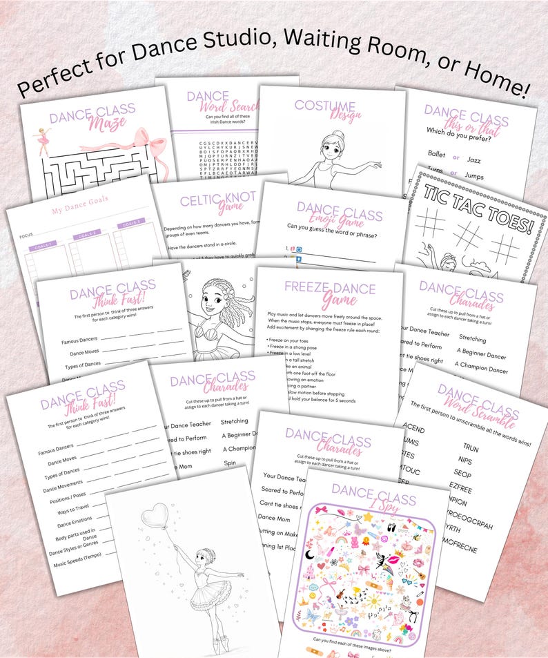 Dance Games Printable Bundle – Fun Activities for Dance Classes ...
