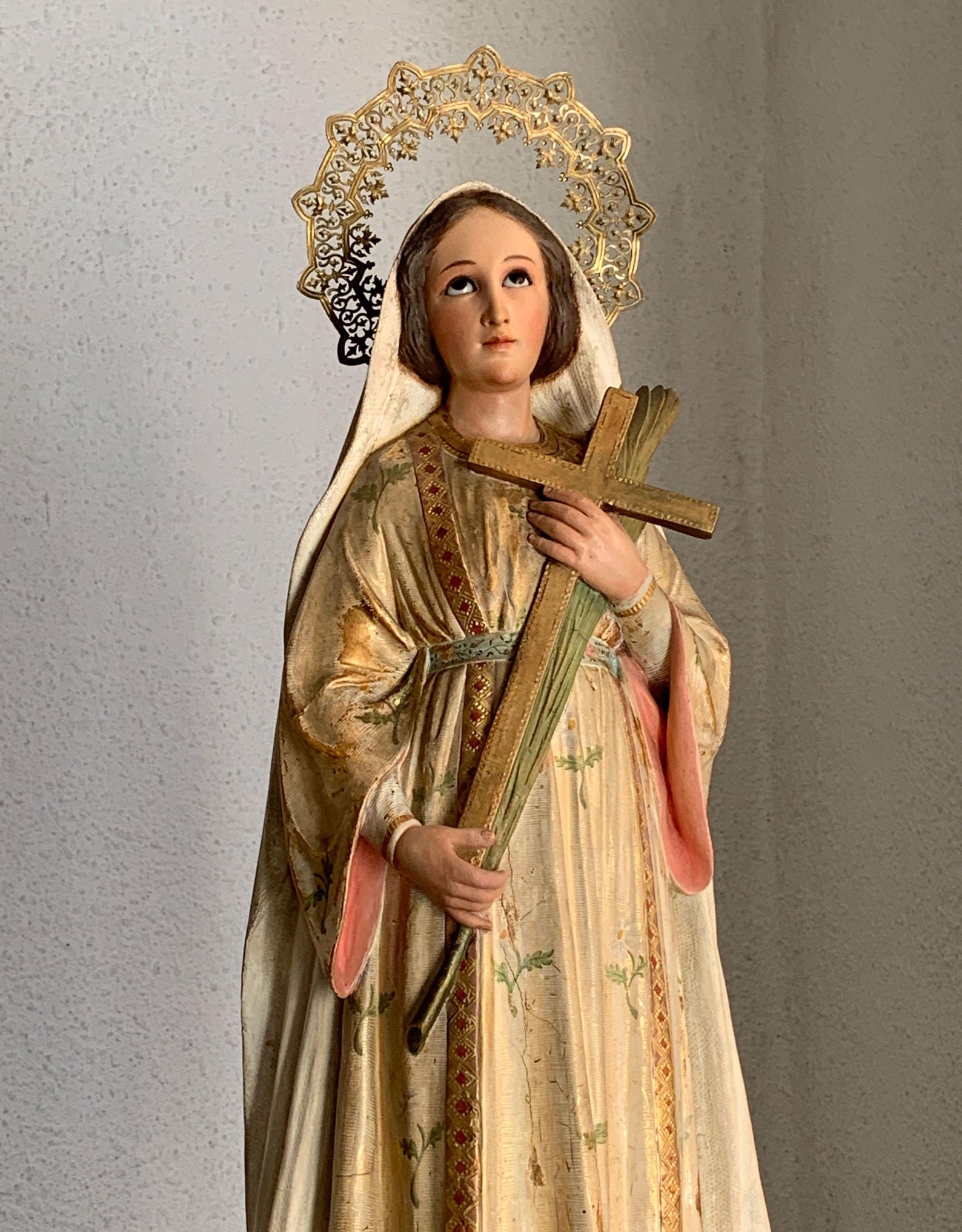 Saint Selafina Fina 29.5 in / 75 Cm Glass Eyes Saint Caroline, Statue ...