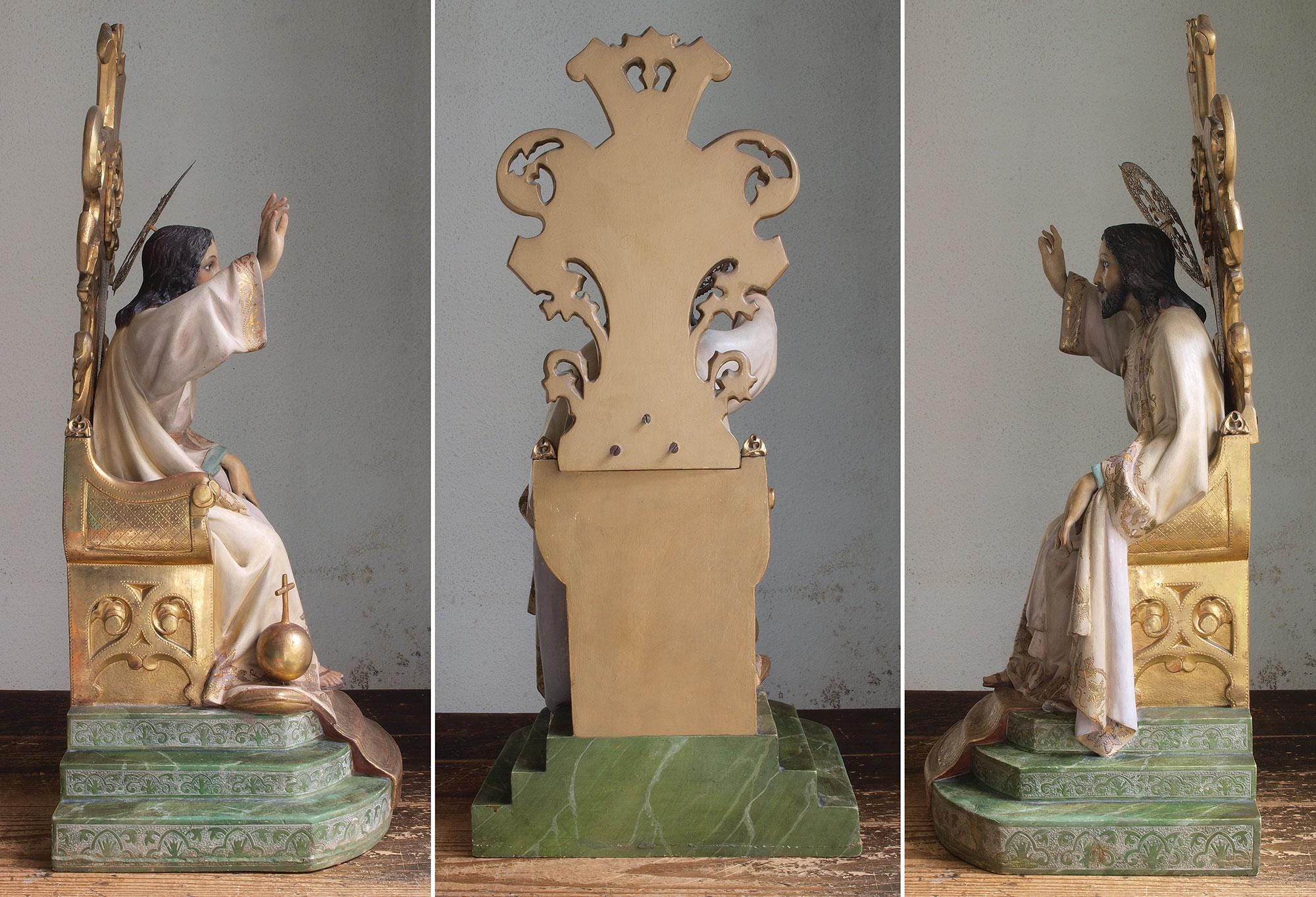 Christ the King Sacred Heart of Jesus Statue Sitting Chair Devotional ...