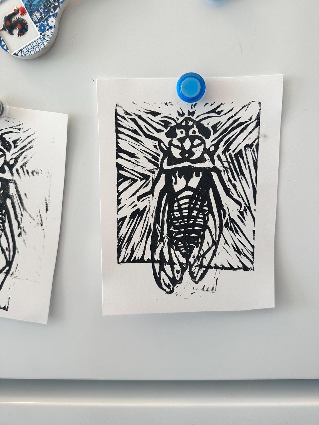 Buzzing Cicada Block Print - Etsy
