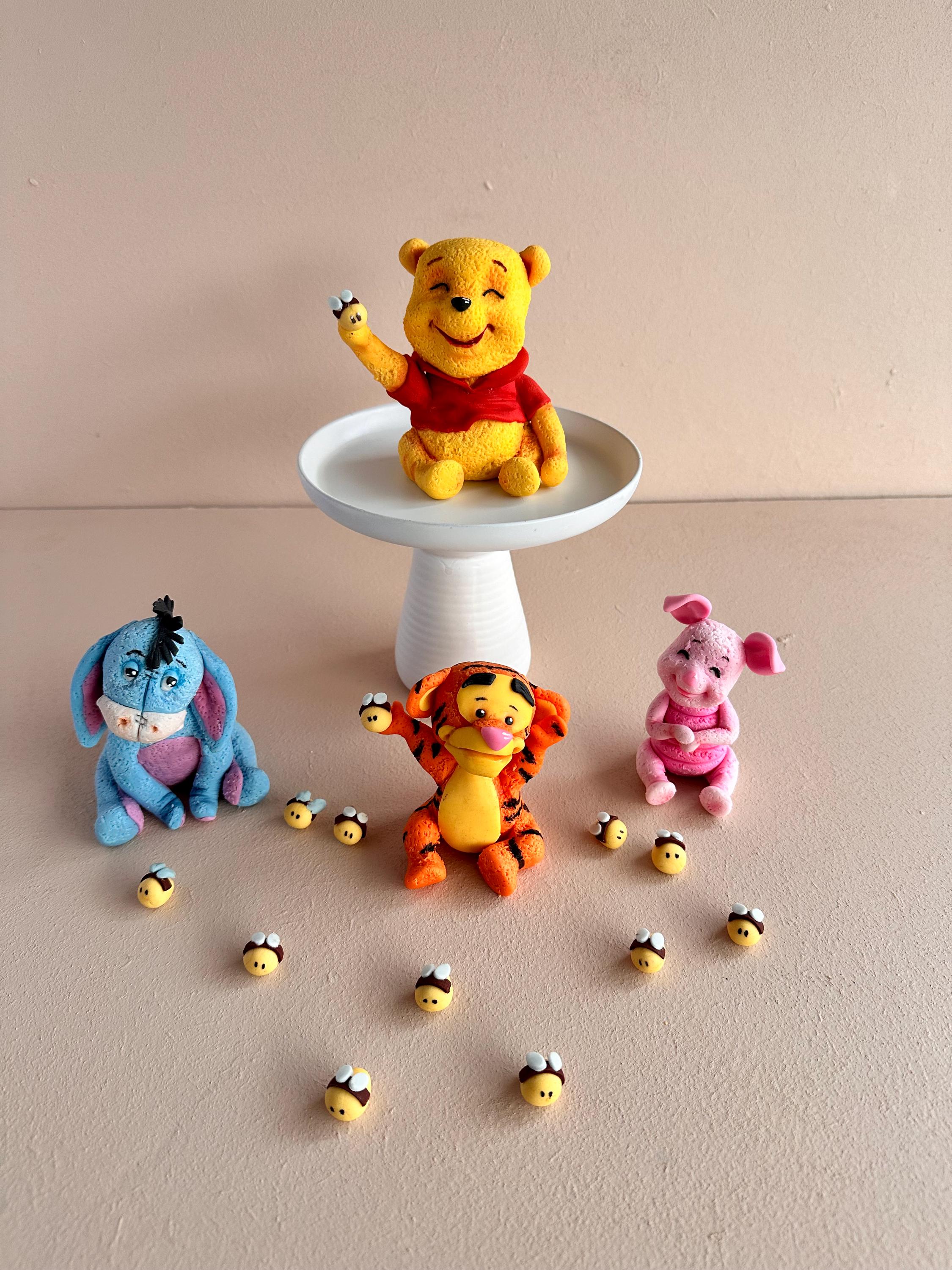 Cake Toppers: Winnie , Tigger, Piglet, Eeyore. Figurines for Festive ...
