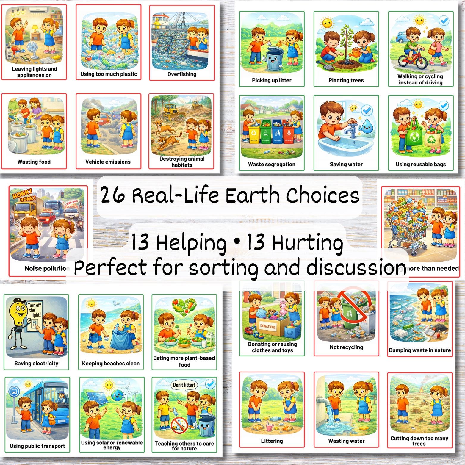 Earth Day Sorting Activity Pack | Good Vs Bad Choices, Heal Earth ...